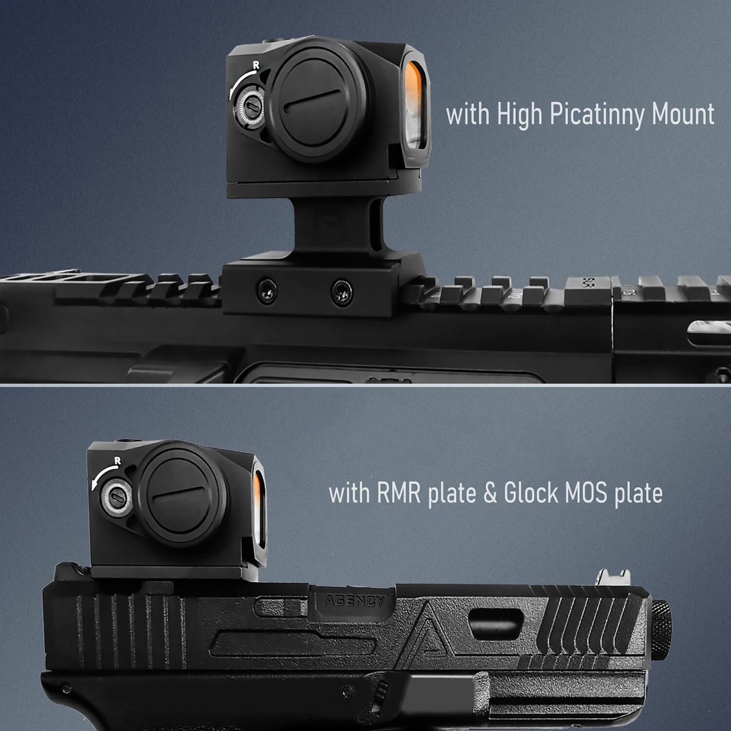 HHC-A18 Closed Emitter Optic for RMR footprint & Glock MOS & Picatinny ...