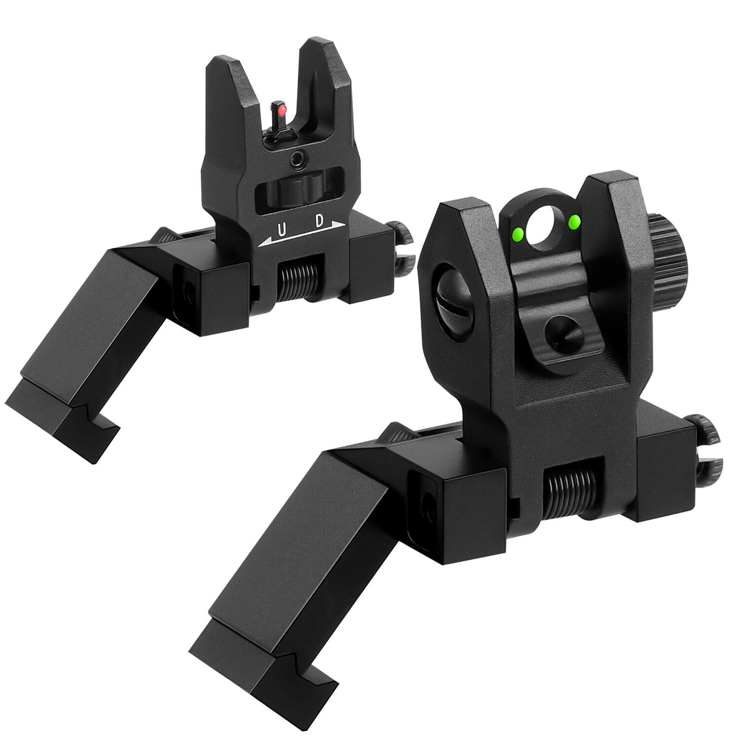 GOWUTAR 45 Degree Offset Pop Up Backup Iron Sights Toolless Fiber Opti