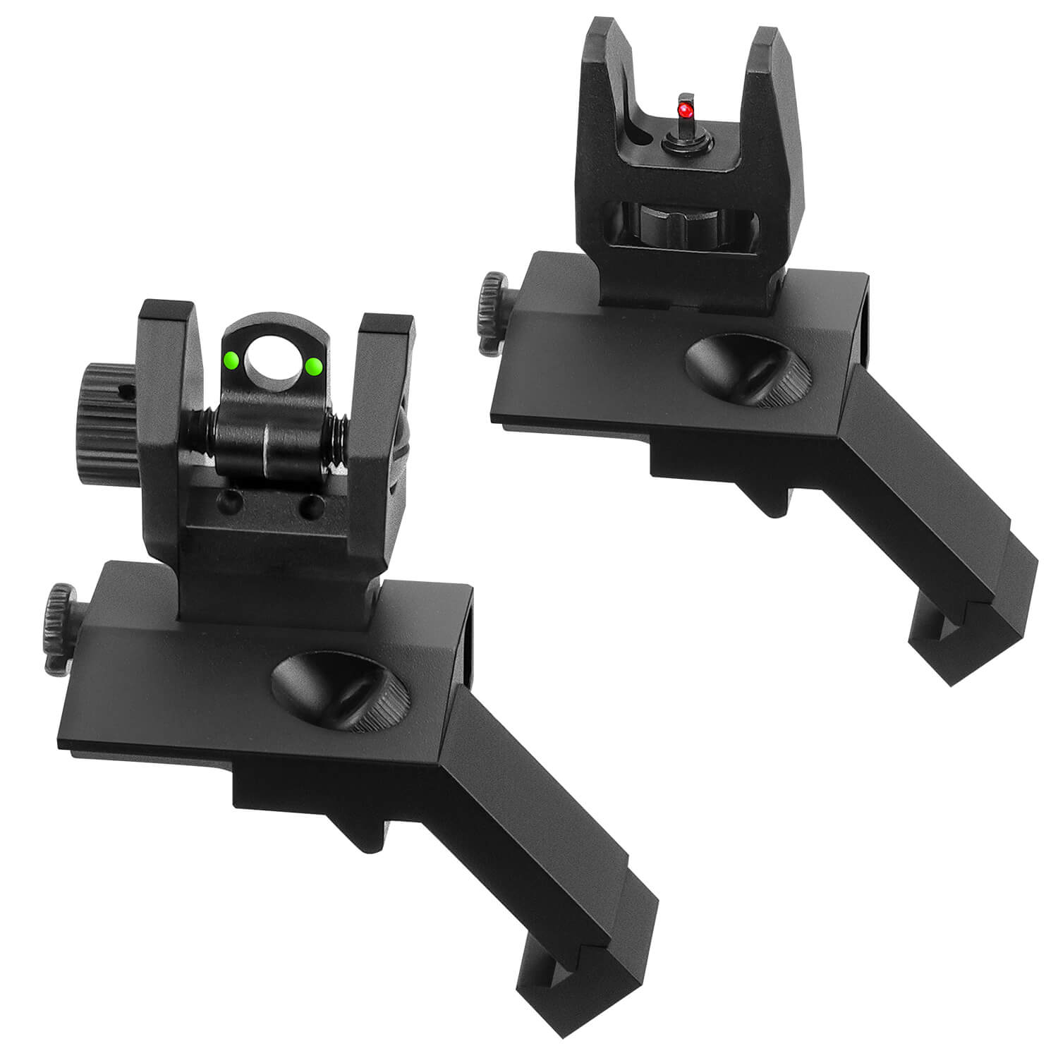 GOWUTAR 45 Degree Offset Pop Up Backup Iron Sights Toolless Fiber Opti